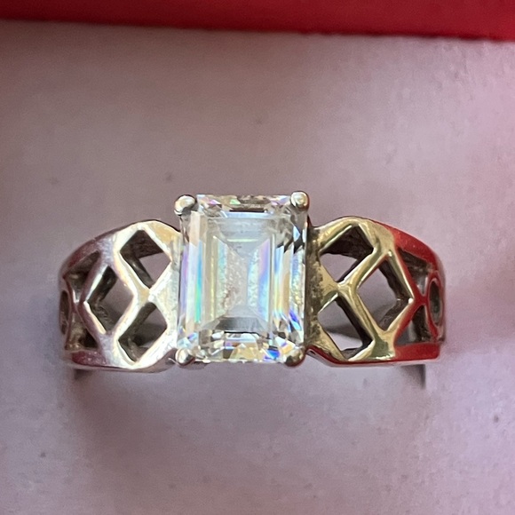 QVC | Jewelry | Vintage Qvc Diamonique Sterling Silver Solitaire Ring 8 ...